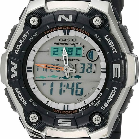 Casio | Accessories | Mens Casio Sport Fishing Gear Thermometer Watch A ...